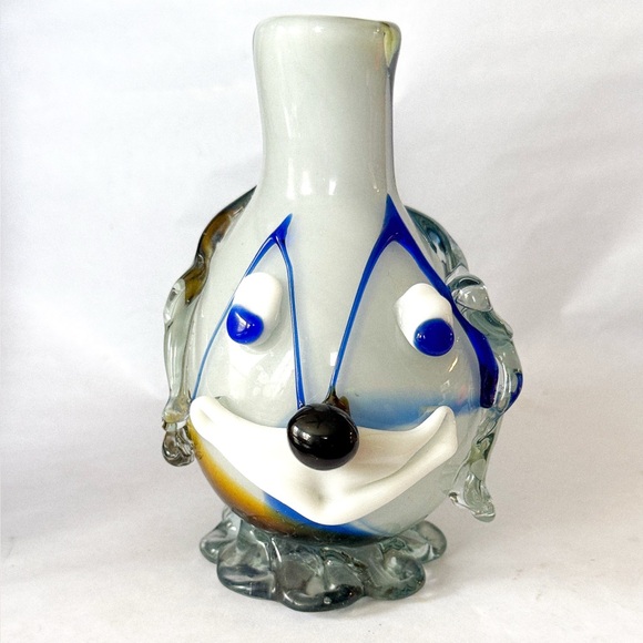 Accents | Murano Glass Happy Face Clown Vase Venetian Italy Vintage ...